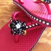 Girls Red Flip Flops With Black\red Polka Dot Ribbons - Etsy