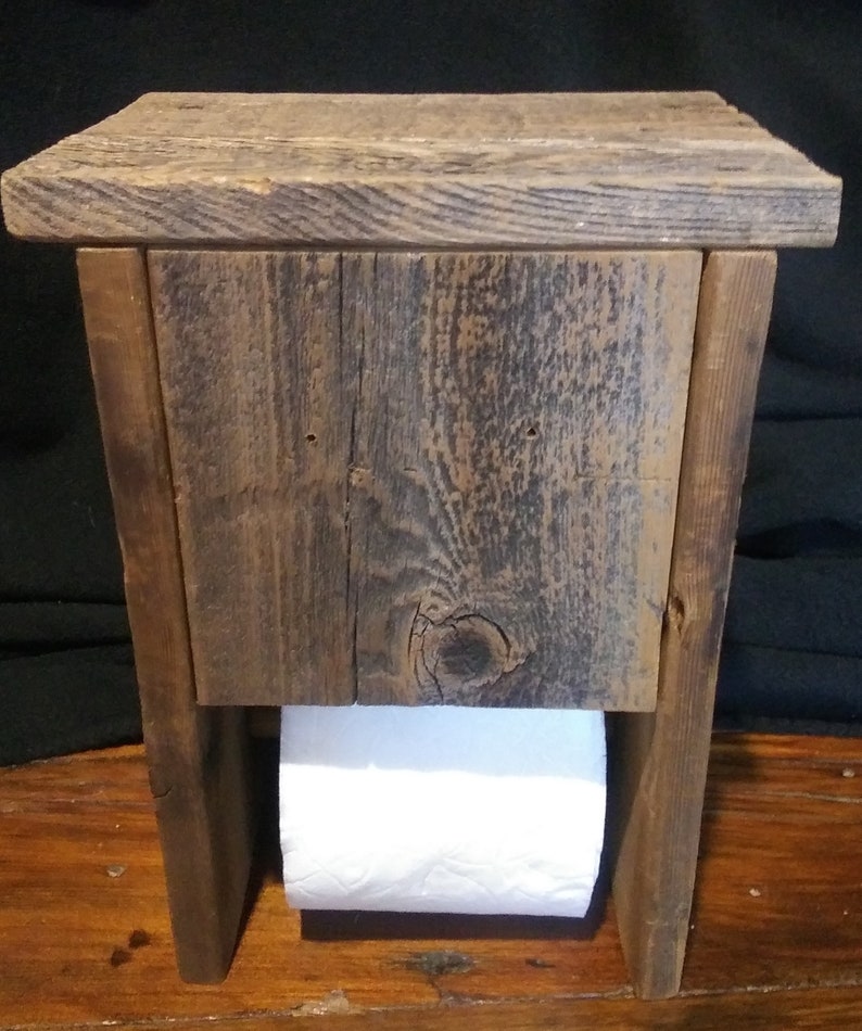Rustic Outhouse Toilet Paper Holder & 1 Roll Storage Cabinet | Etsy