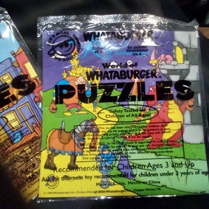 Vintage Whataburger Kids Meal Puzzle Set of Four From 1998 - Etsy