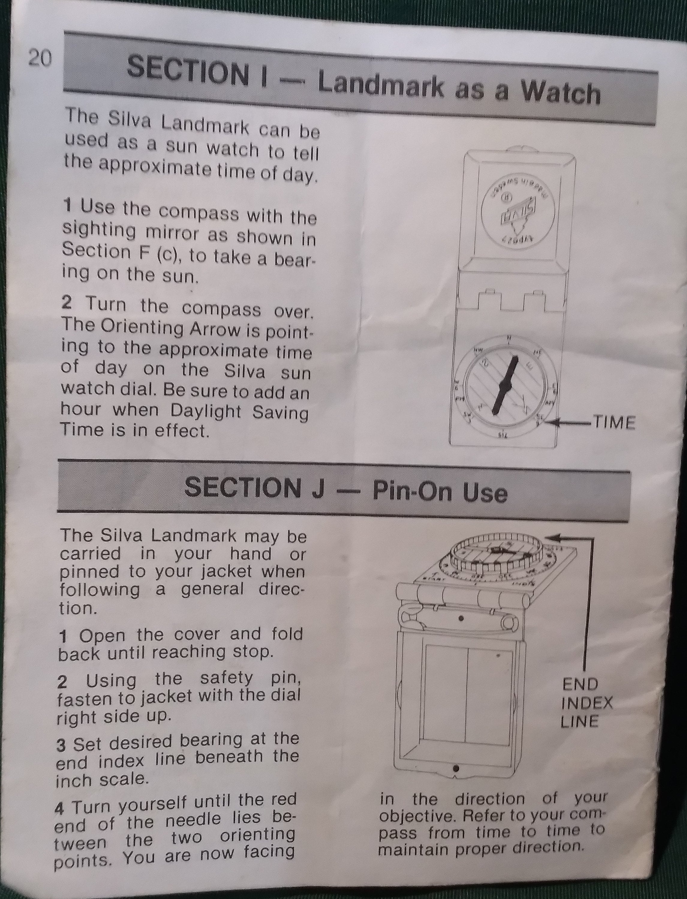 Silva Landmark Type 27 Folding Compass With Manual - Etsy