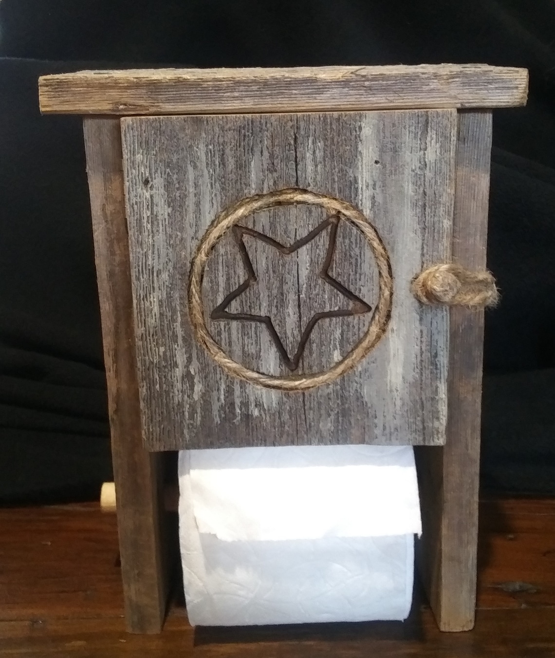 Rustic Outhouse Toilet Paper Holder & 1 Roll Storage Cabinet | Etsy