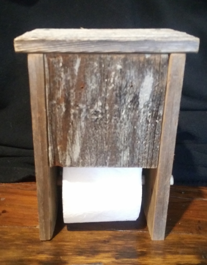 Rustic Outhouse Toilet Paper Holder & 1 Roll Storage Cabinet | Etsy