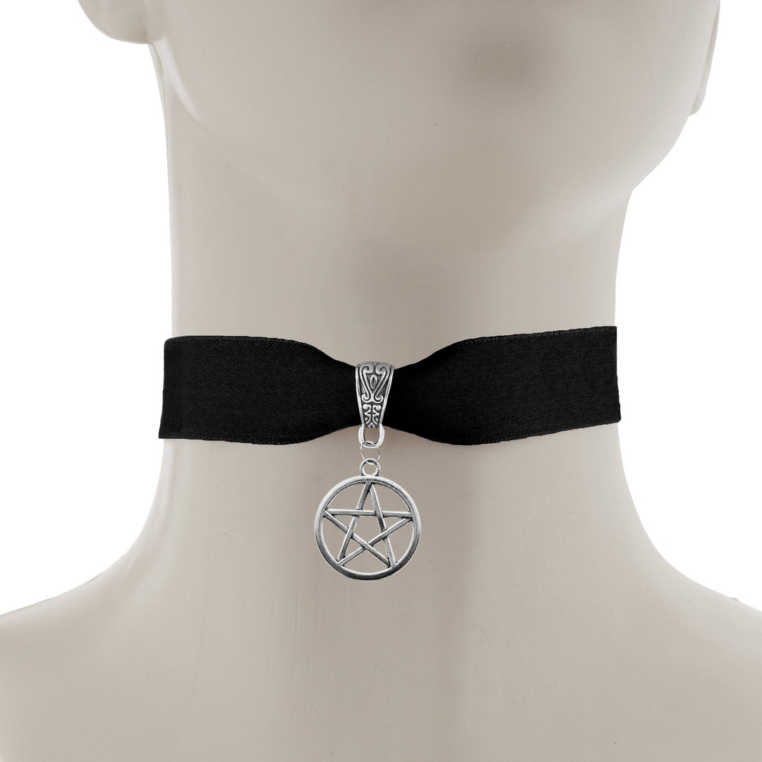 Choker Made of Black Satin This Thin Necklace Has an Adjustable Closure ...