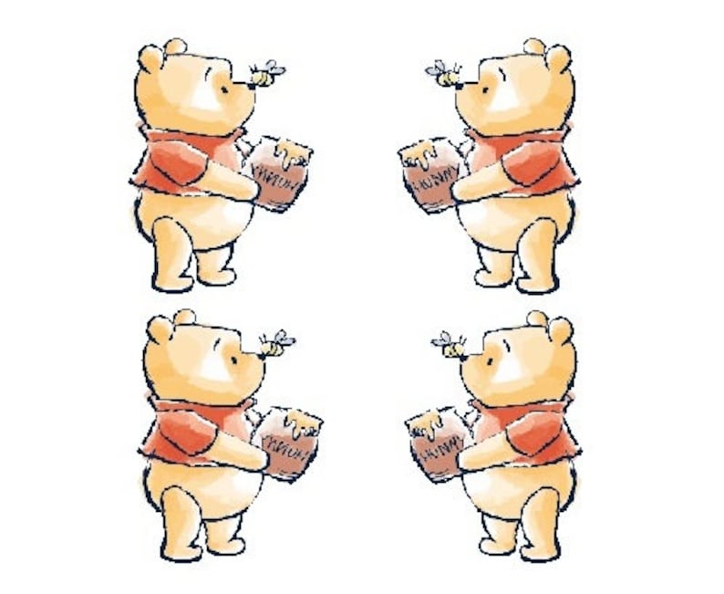 TEMPORARY TATTOO - Set of 4 Winnie the Pooh/ Set of 4 Panda / Set of 2 ...