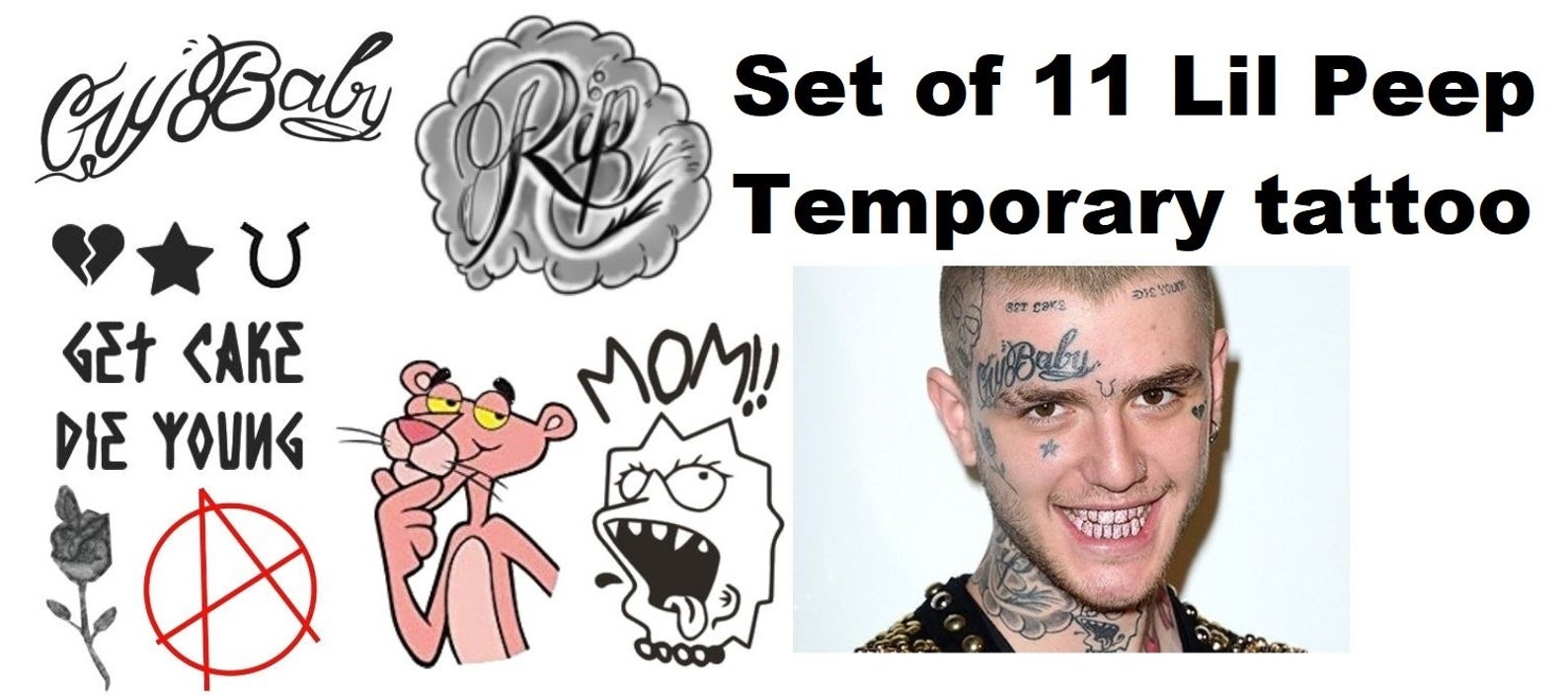Tekashi69 Face and Neck Temporary Tattoo Set 6ix9inetattoos - Etsy UK