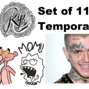 Tekashi69 Face and Neck Temporary Tattoo Set - 6ix9inetattoos ...