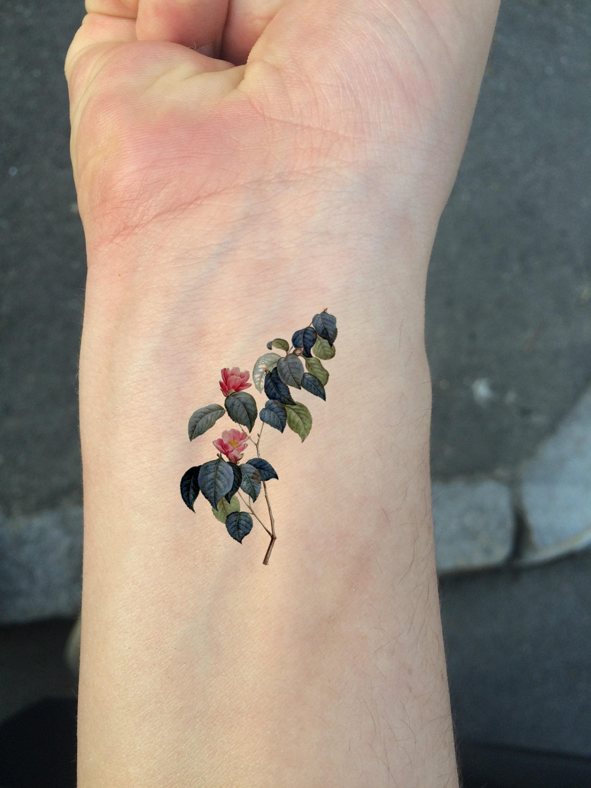 TEMPORARY TATTOO - Set of 2 Wrist Size Vintage Flower/sunflower/rose ...