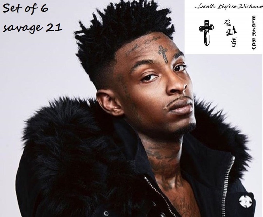 TEMPORARY TATTOO - Set of 6 Savage 21 / Set of 5 Daggers / Post Malone ...