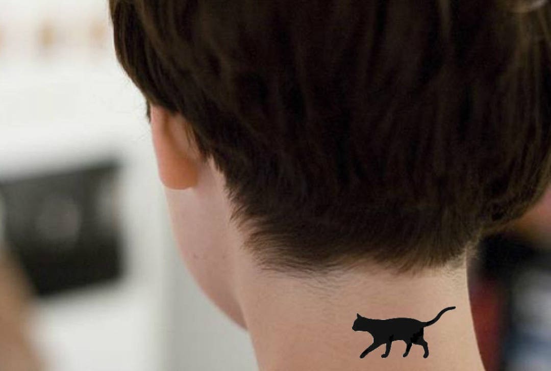 TEMPORARY TATTOO - 4 Cats Walking on My Nape / Cat Temporary Tattoo ...