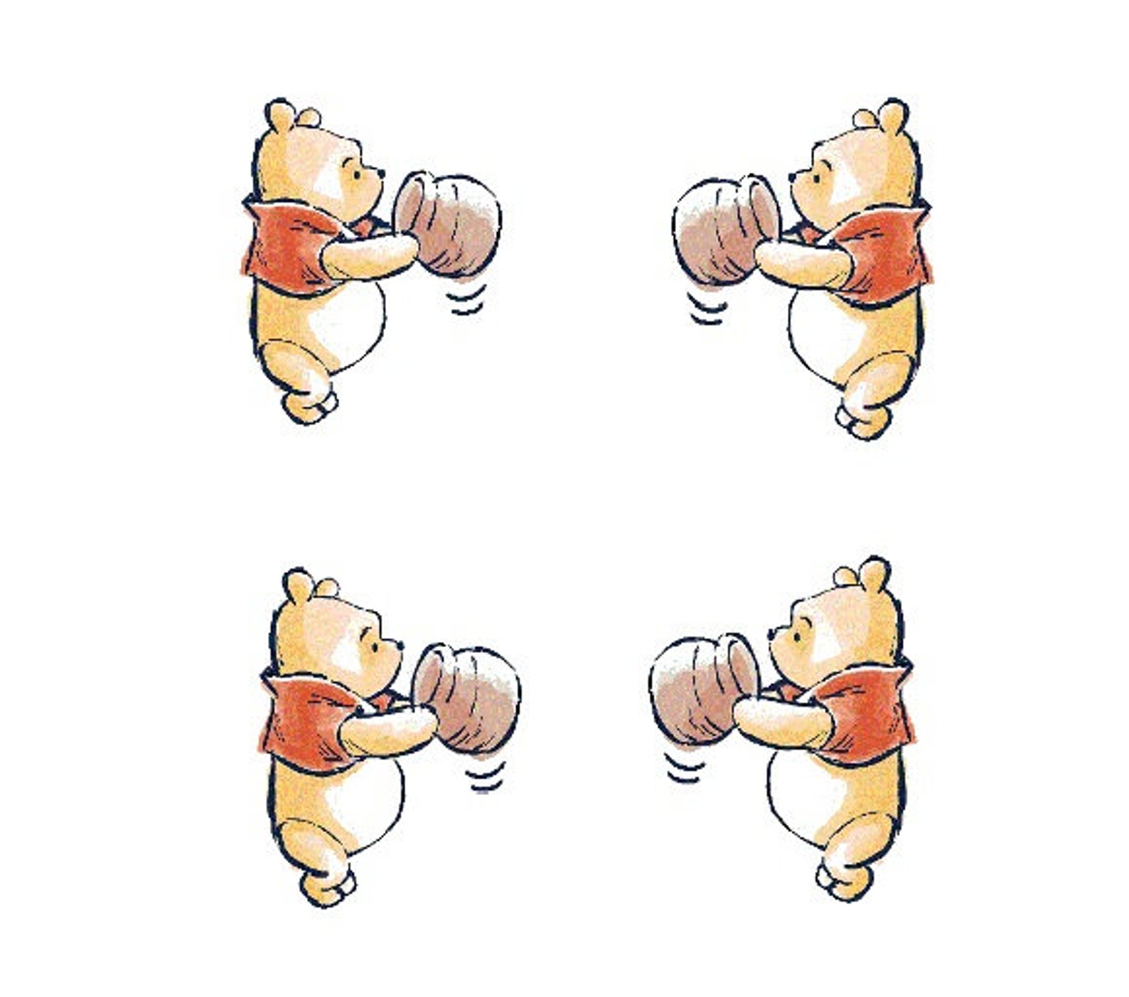 TEMPORARY TATTOO - Set of 4 Winnie the Pooh/ Set of 4 Panda / Set of 2 ...