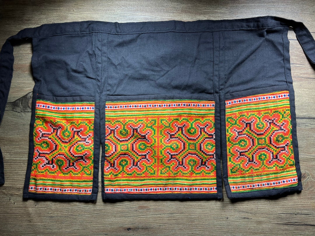 Hmong Fabric Apron, Boho Apron With Pocket. - Etsy