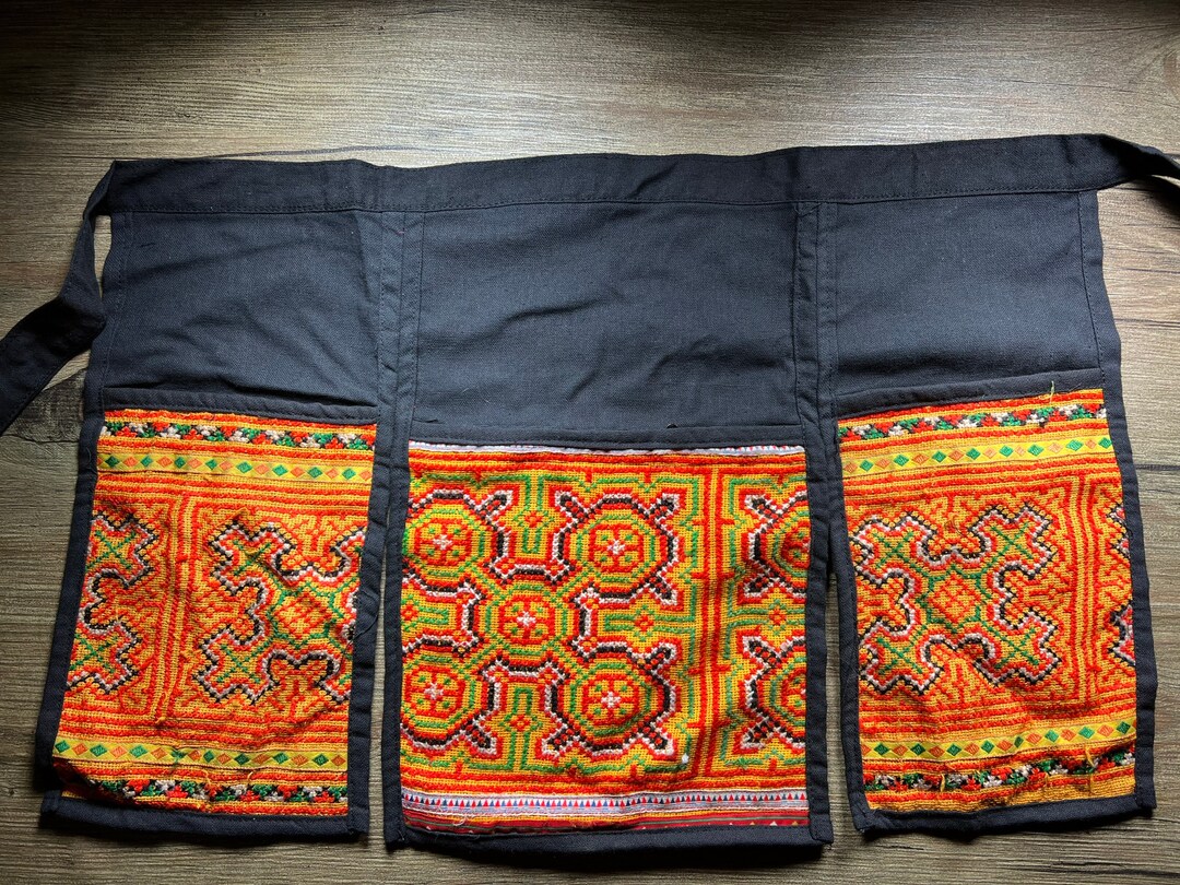 Hmong Fabric Apron, Boho Apron With Pocket, Half Apron - Etsy