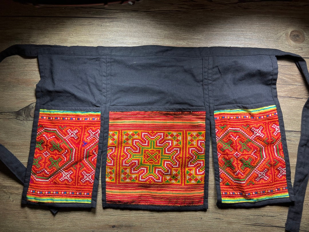 Hmong Fabric Apron, Boho Apron With Pocket. - Etsy