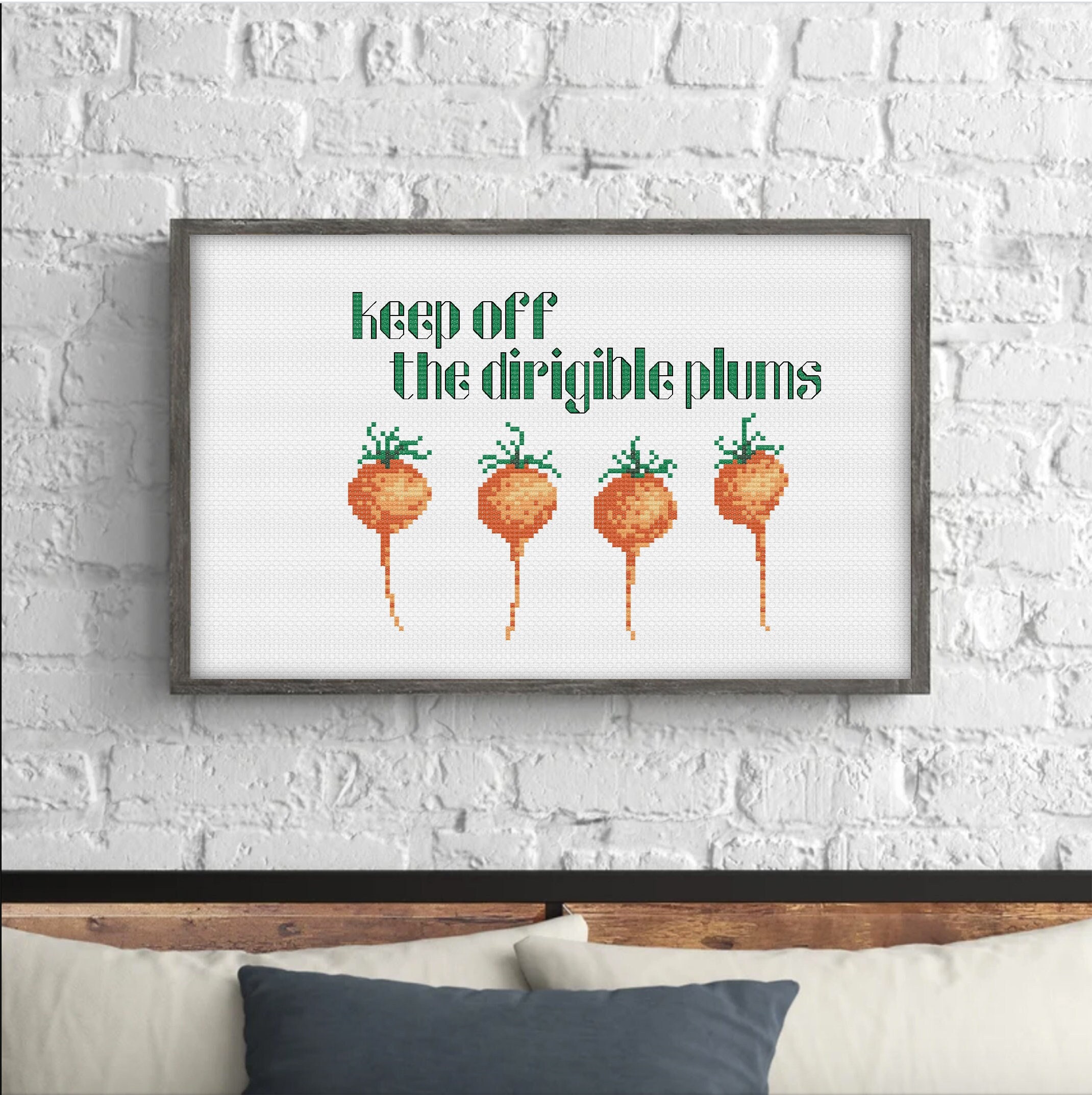 Keep off the Dirigible Plums Cross Stitch Pattern - Etsy