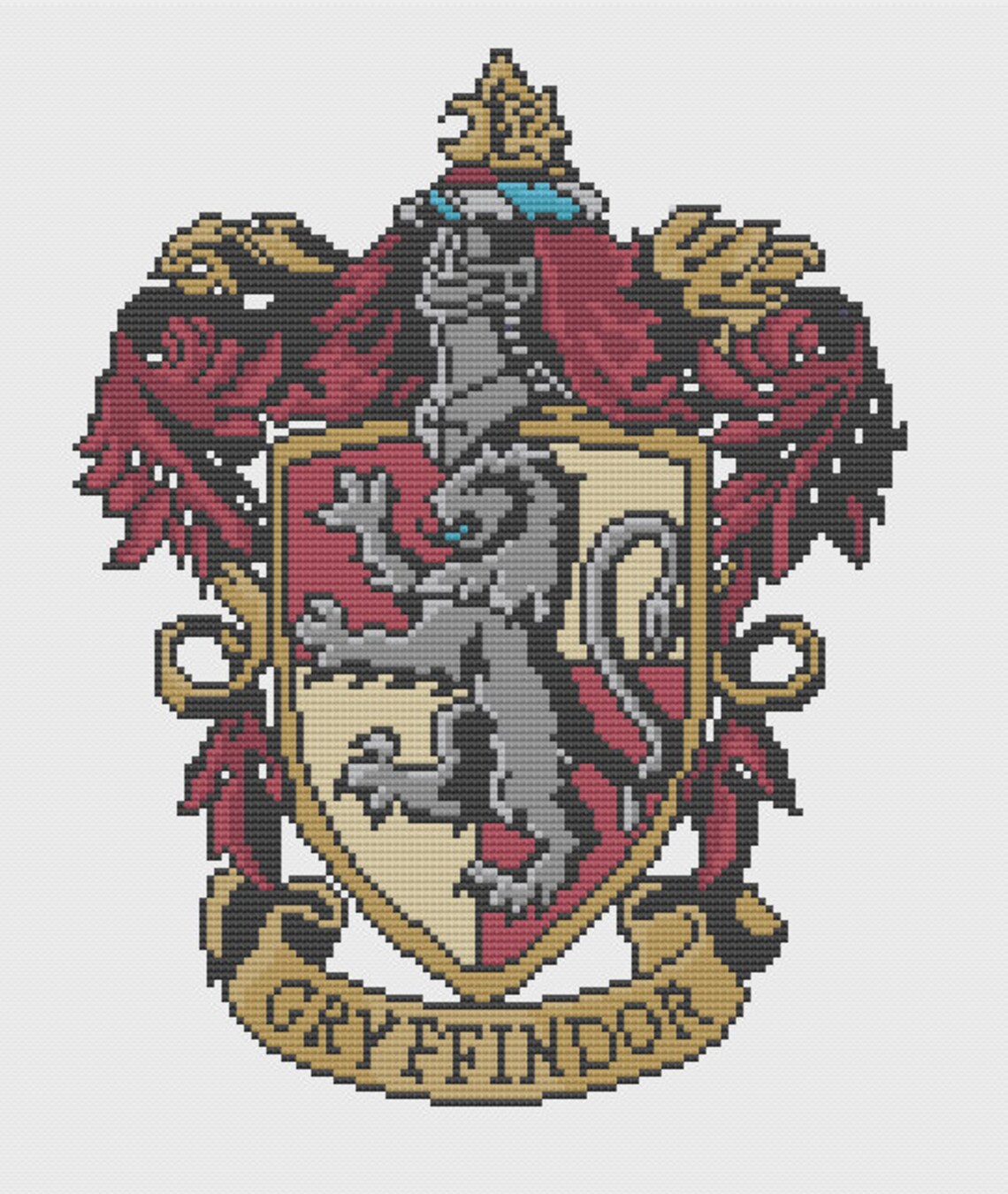 Gryffindor Crest Cross Stitch Pattern - Etsy