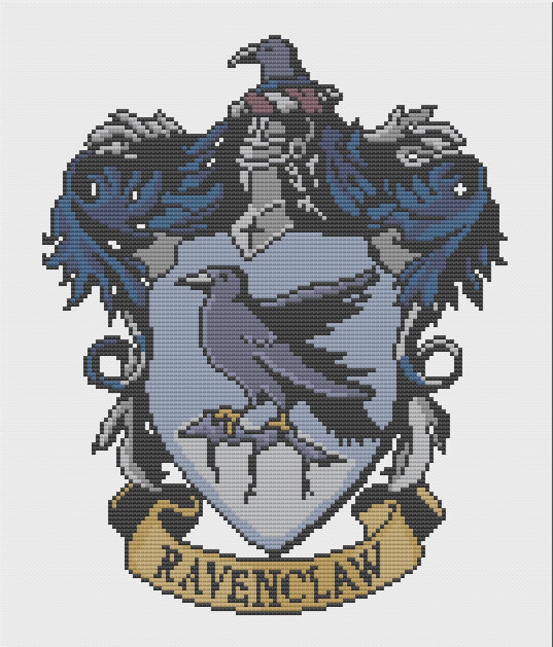 Ravenclaw Crest Cross Stitch Pattern - Etsy