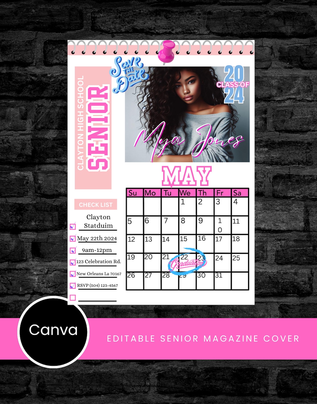 Gradution Save the Date, Magazine Cover Prom, Homecoming, High School ...