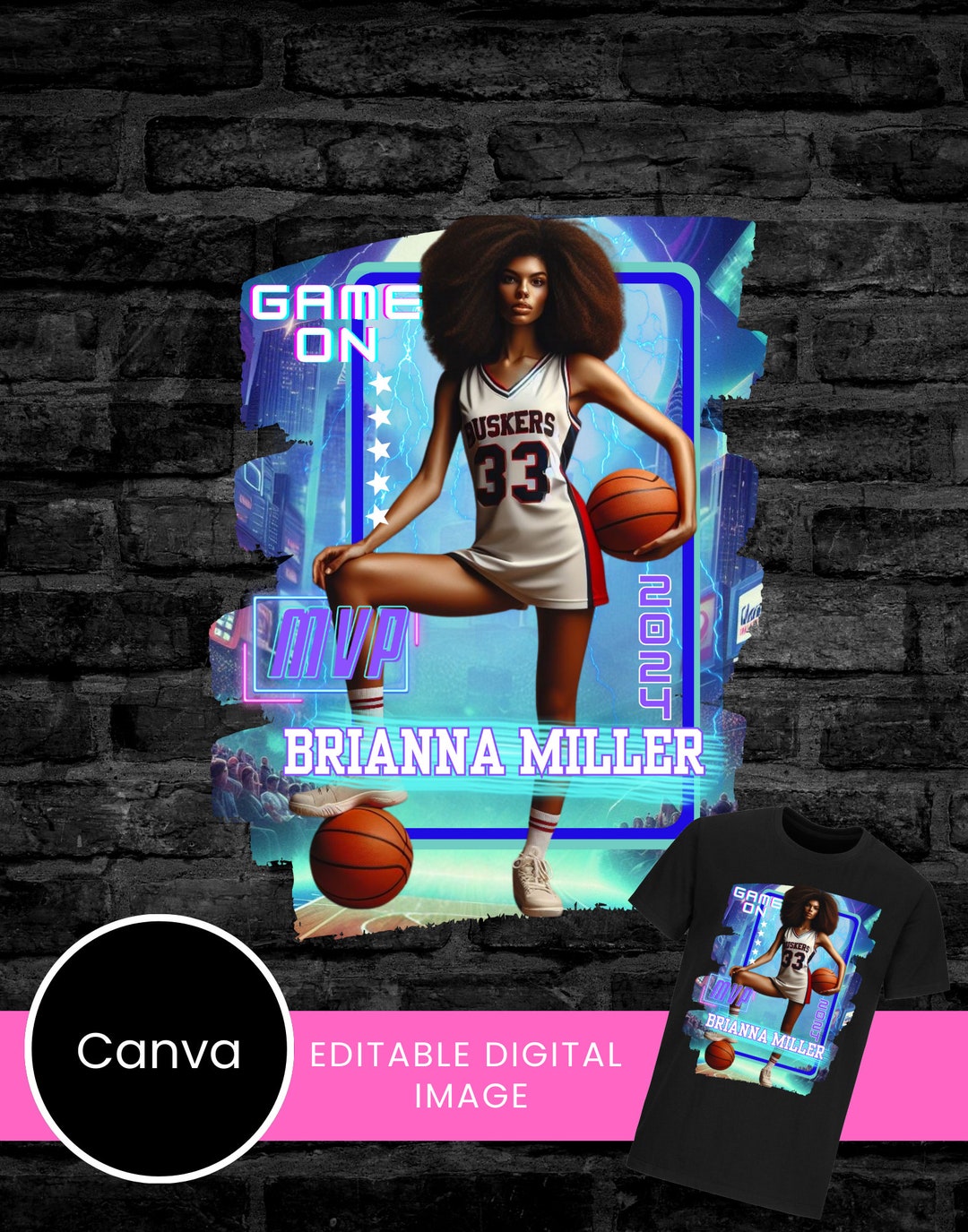 Sports T-shirt Design Template, High School/college, Editable in Canva ...