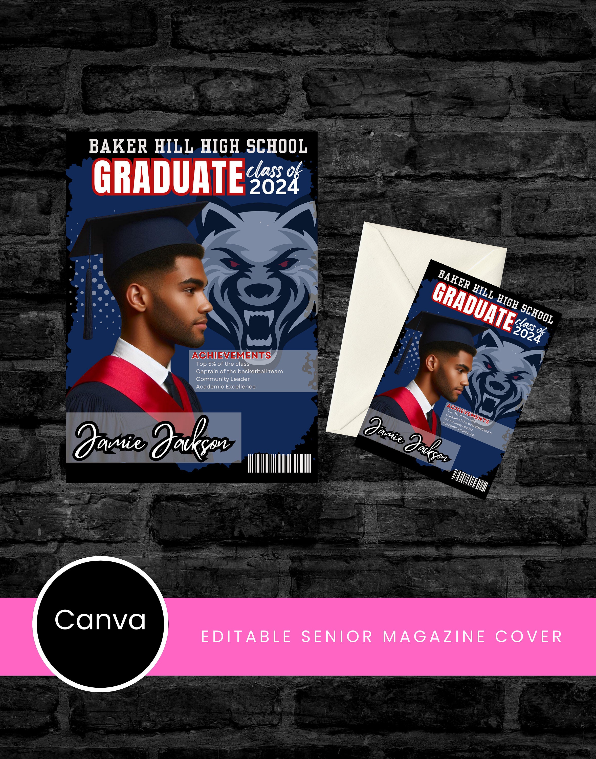 Graduation Magazine Cover, Magazine Cover Prom, Homecoming, High School ...