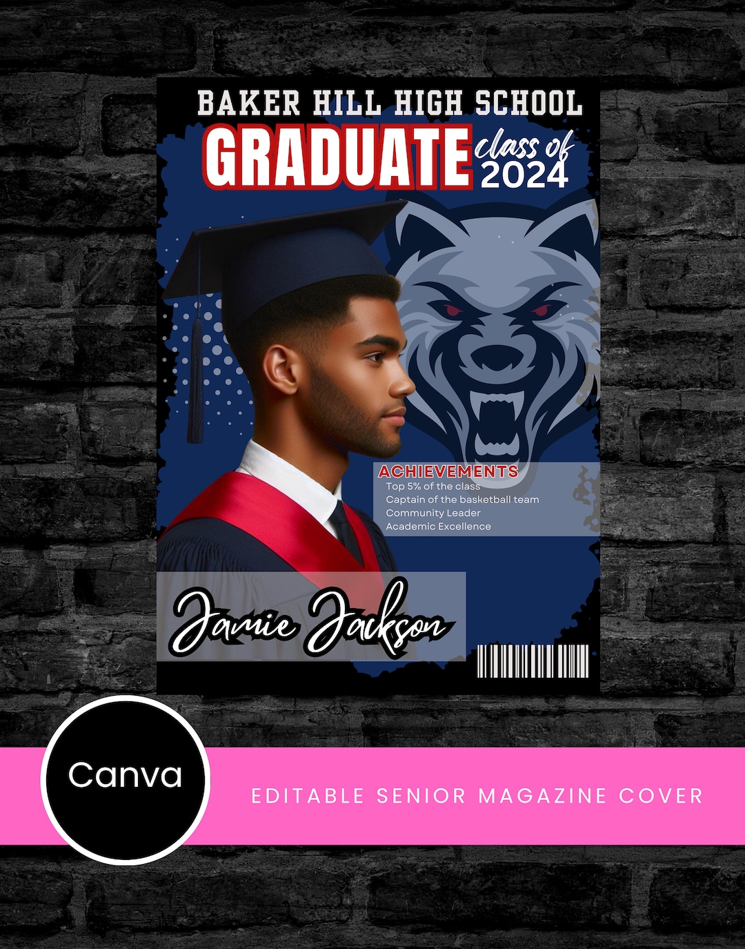 Graduation Magazine Cover, Magazine Cover Prom, Homecoming, High School ...