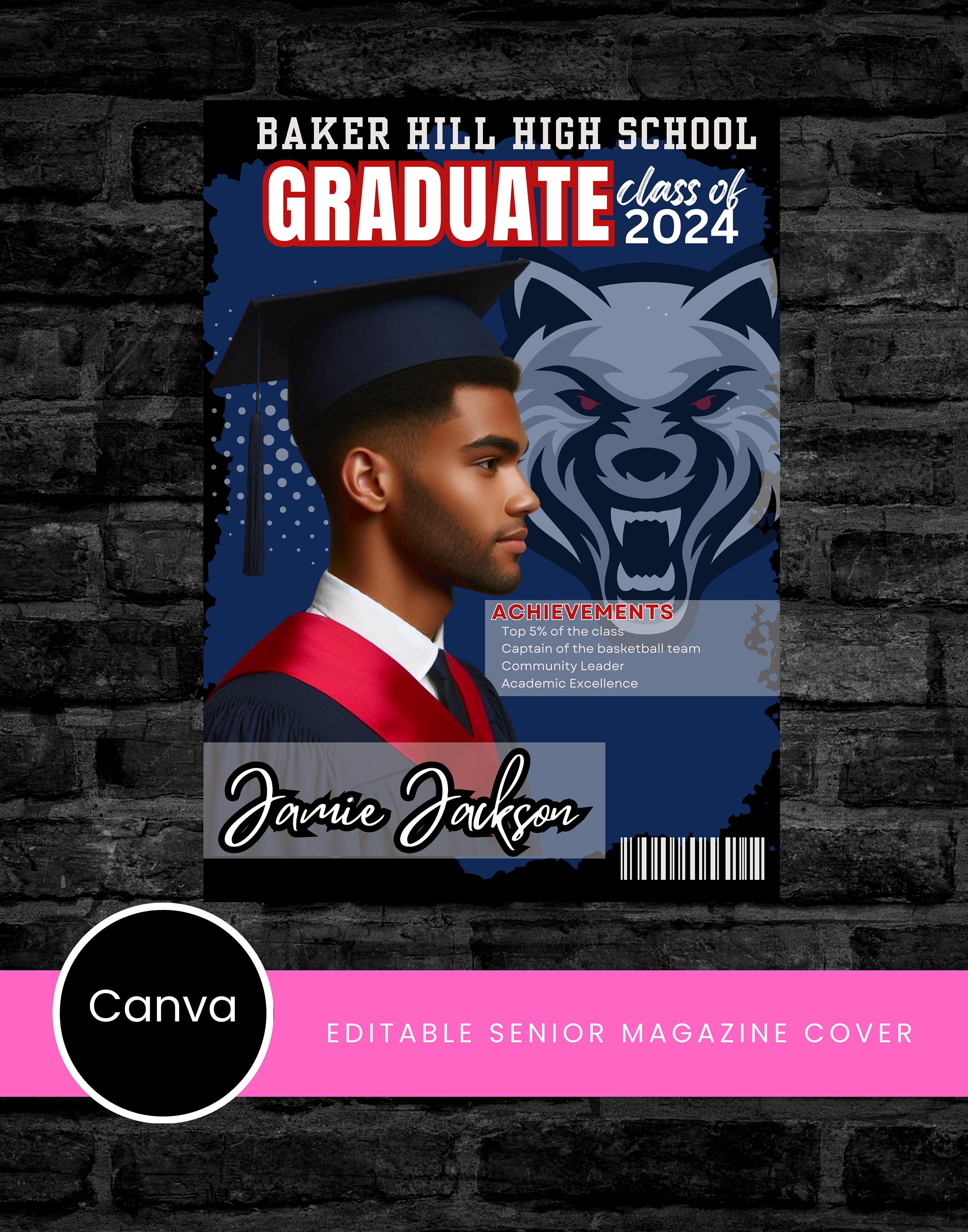 Graduation Magazine Cover, Magazine Cover Prom, Homecoming, High School ...