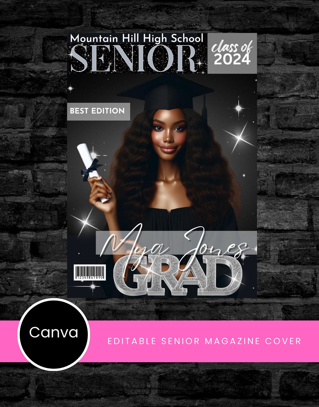 Graduation Magazine Cover, Magazine Cover Prom, Homecoming, High School ...