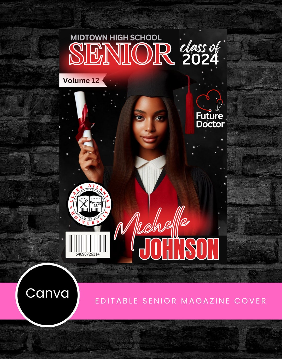 Graduation Magazine Cover, Magazine Cover Prom, Homecoming, High School ...