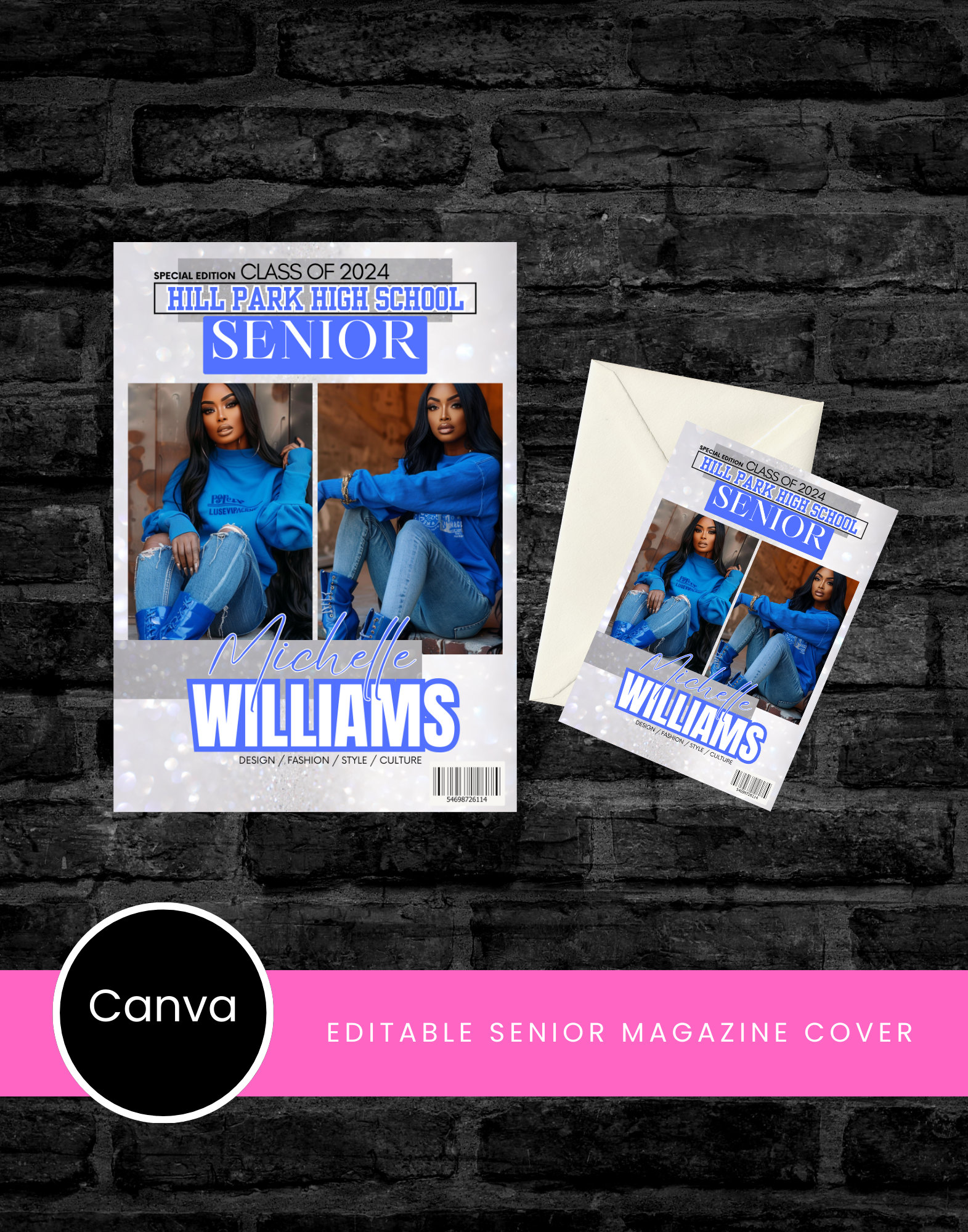 Editable Senior Magazine Cover Template, Graduation Party Invitation ...