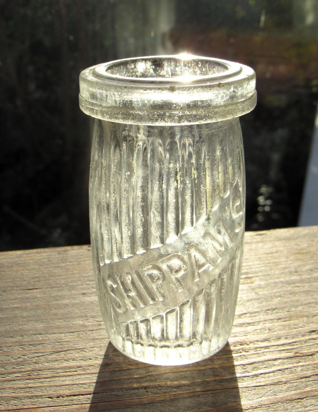 Vintage Sea Glass Shippams Jar / This Small Glass Jar is Embossed With ...