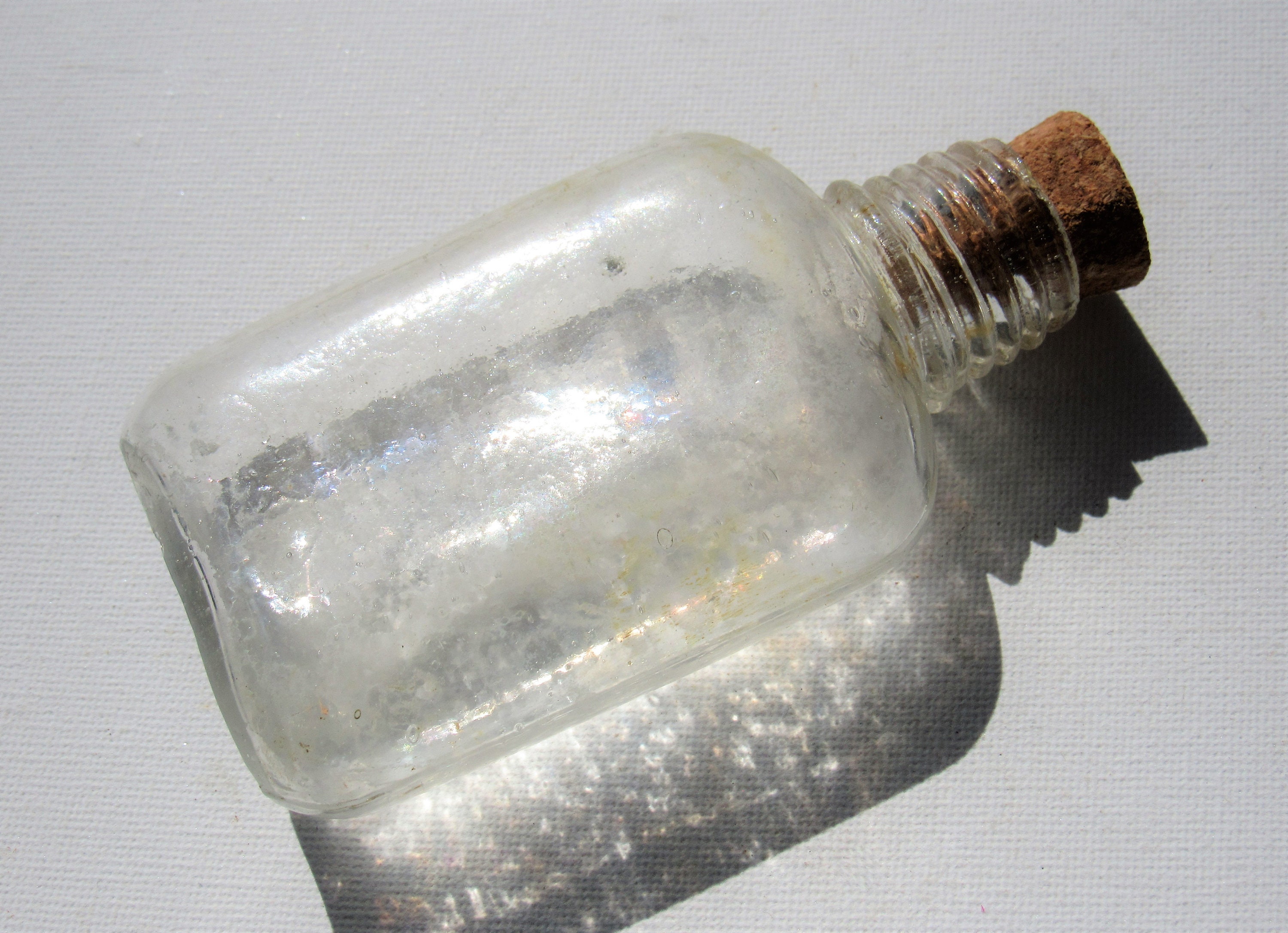 Vintage Glass Flask Bottle this antique apothecary corked | Etsy