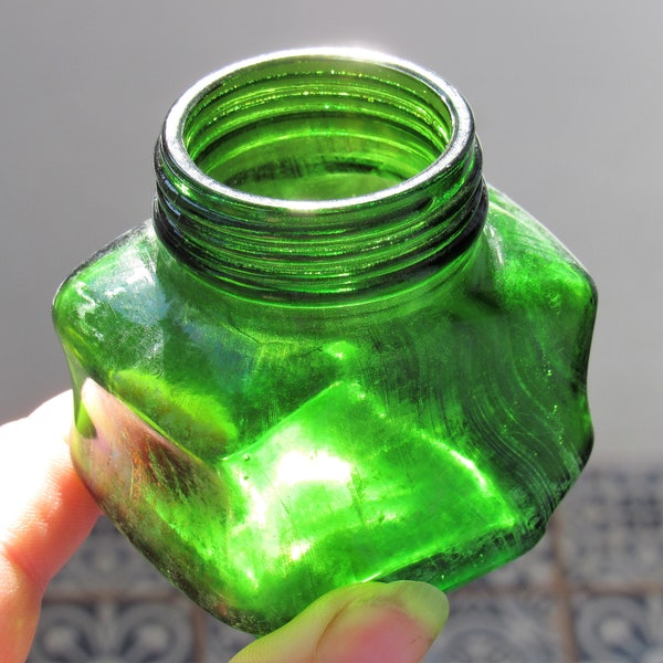 Green Glass Jar - Etsy UK