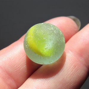 Yellow Sea Glass Marble in Mudlarked Glass Sunburst Nest - a Unique ...
