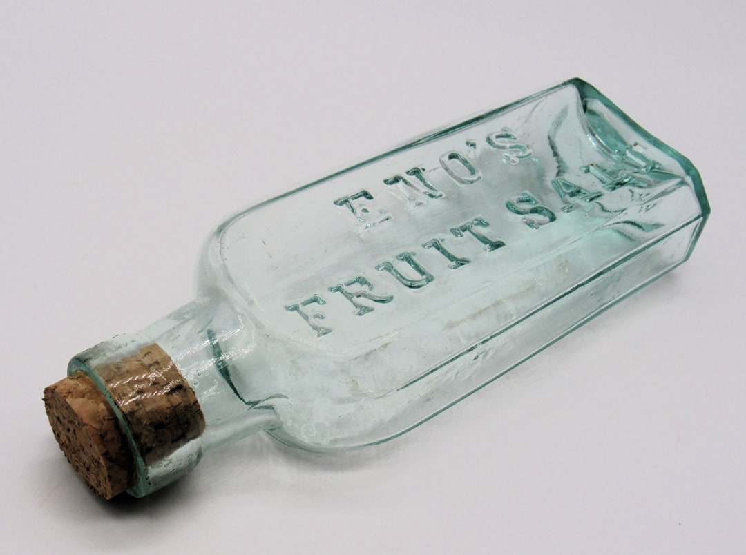 Vintage Fruit Salt Bottle / This Flask Shaped Antique Aqua - Etsy
