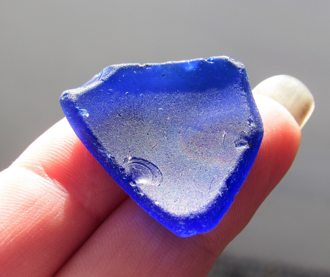 Big Cobalt Blue Sea Glass Chunk! A Very Rare Large Wave-worn Nugget of ...