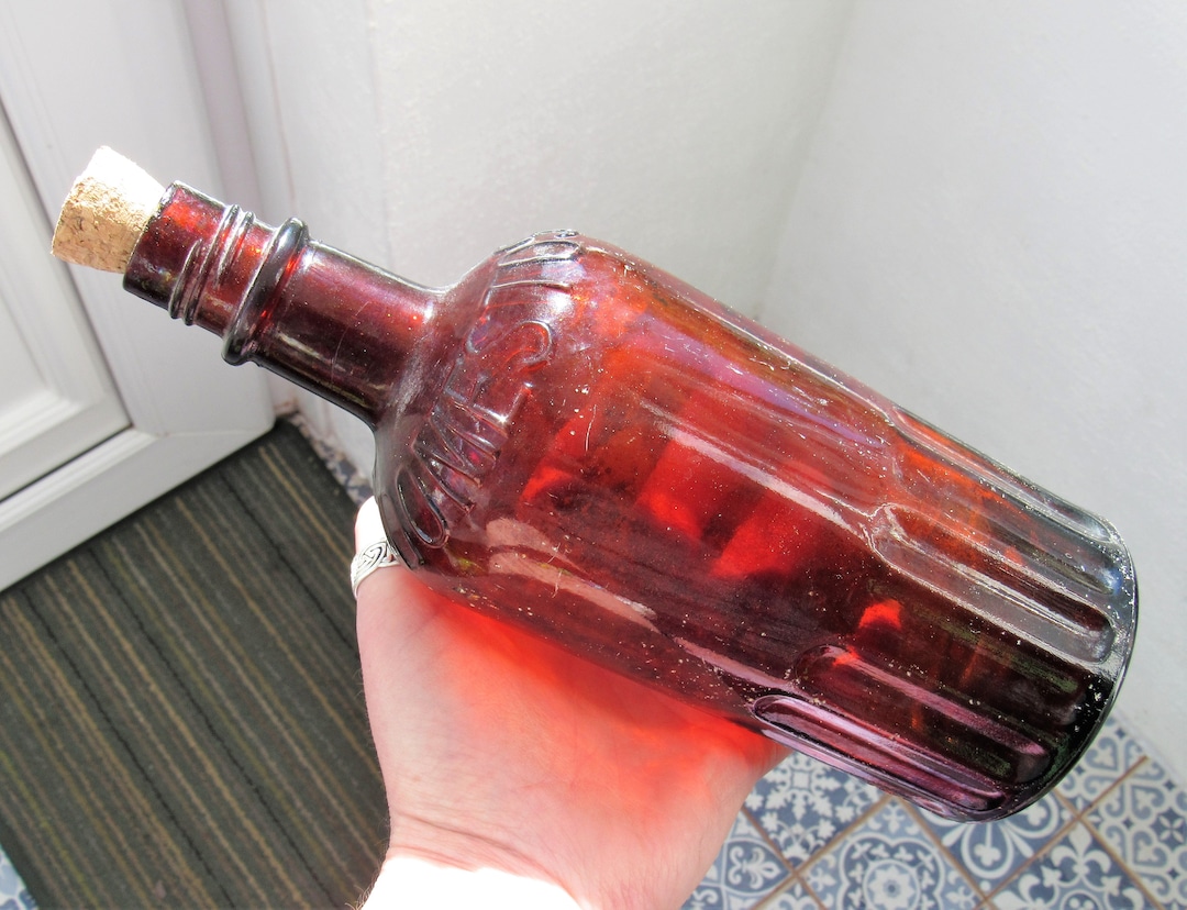 Large Vintage Domestos Disinfectant Bottle in Brown Glass ~ a Corked ...