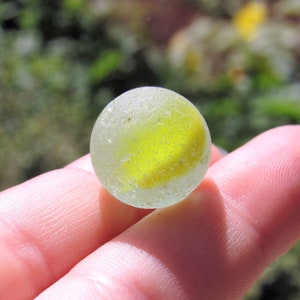 Yellow Sea Glass Marble in Mudlarked Glass Sunburst Nest - a Unique ...