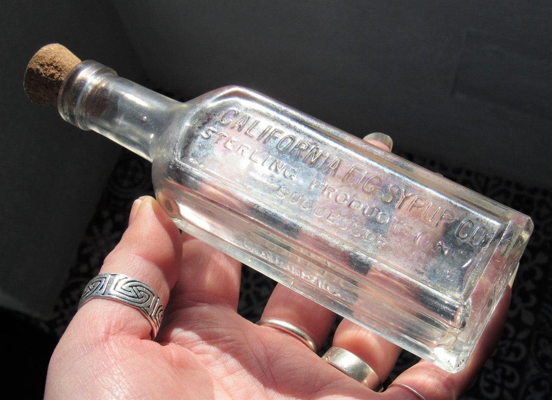 Vintage 'california Fig Syrup' Bottle a Corked Glass Apothecary Bottle ...