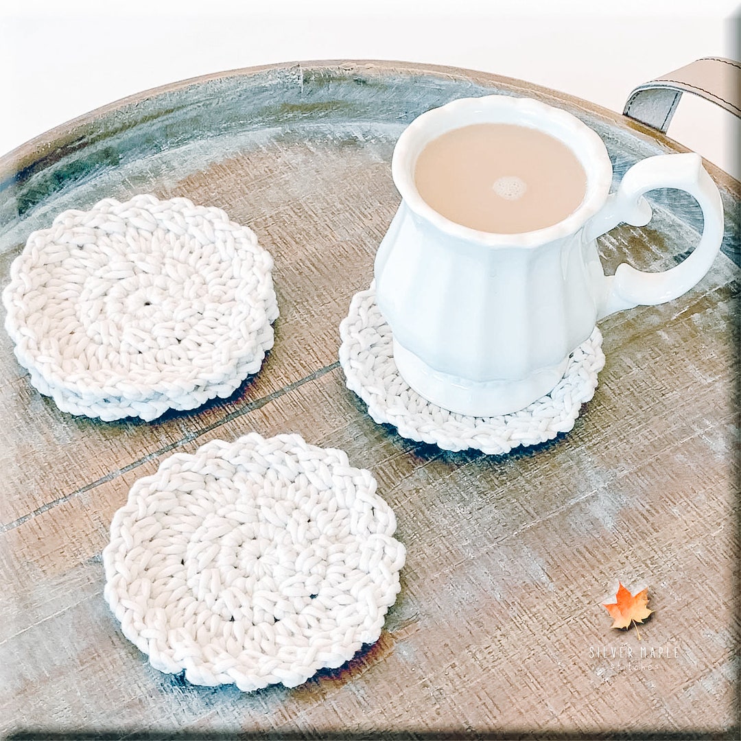 Crochet Coaster Pattern FARMHOUSE Coaster Farmhouse Coaster - Etsy