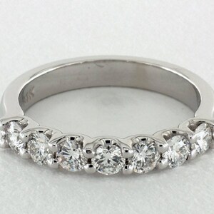 14kt White Gold Seven Stone Ring U-prong Setting, U Prong Band, U-prong ...