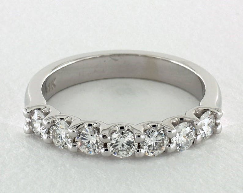 14kt White Gold Seven Stone Ring U-prong Setting, U Prong Band, U-prong ...