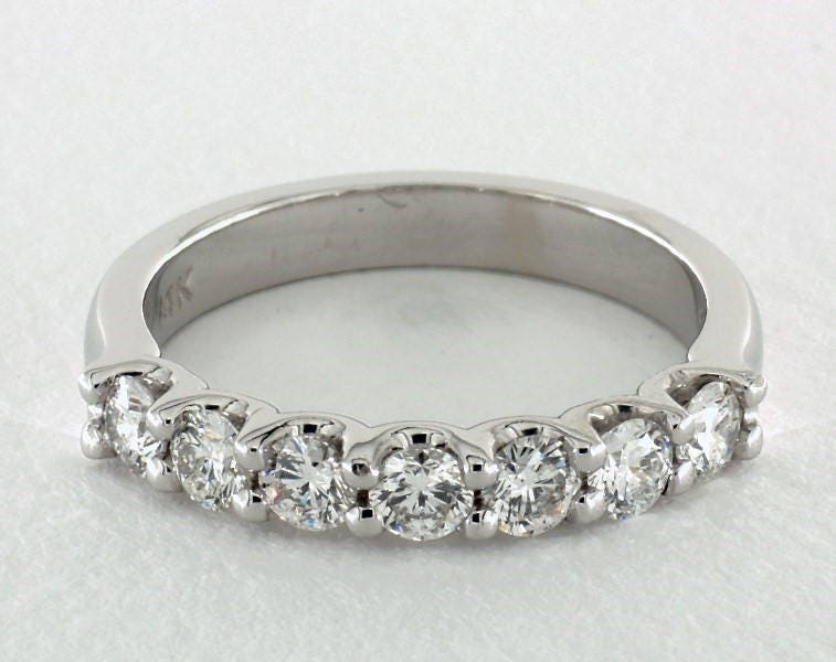 14kt White Gold Seven Stone Ring U-prong Setting, U Prong Band, U-prong ...