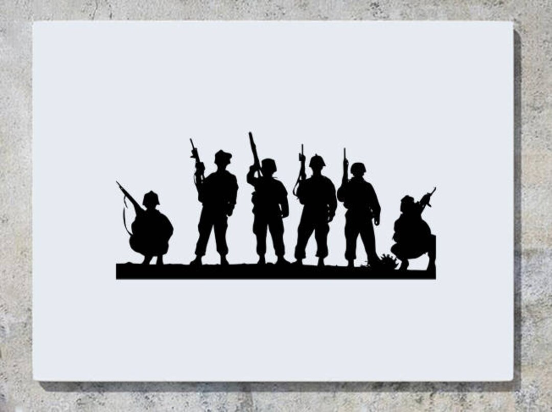 Army Men - Soldiers - War Heroes Guns Bedroom Art Sticker Picture Decal ...