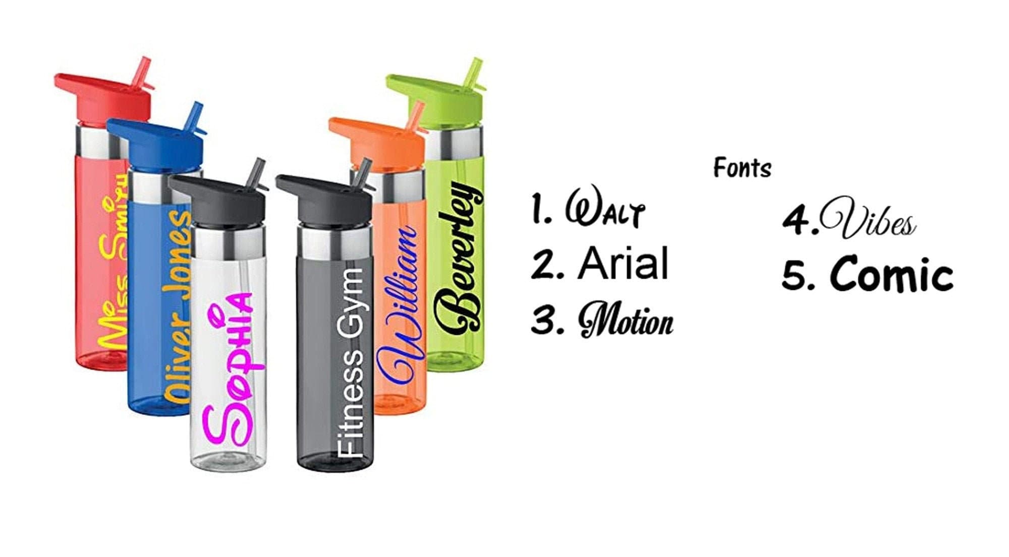 Personalised Custom Bespoke Water Bottle With Flip Straw | Etsy UK