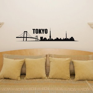 Tokyo Skyline Bedroom Wall Art Sticker Picture Decal - Etsy