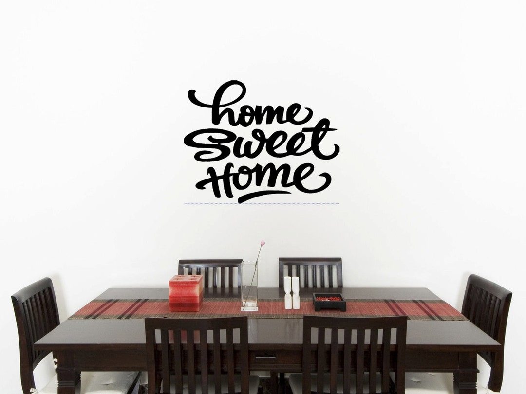 Home Sweet Home Motto Livingroom Hall Wall Art Sticker Picture Decal ...