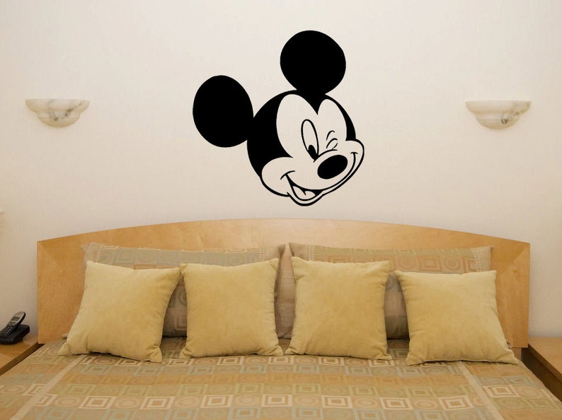Mickey Mouse Wink Disney Kitchen Bedroom Wall Art Sticker Picture Decal ...