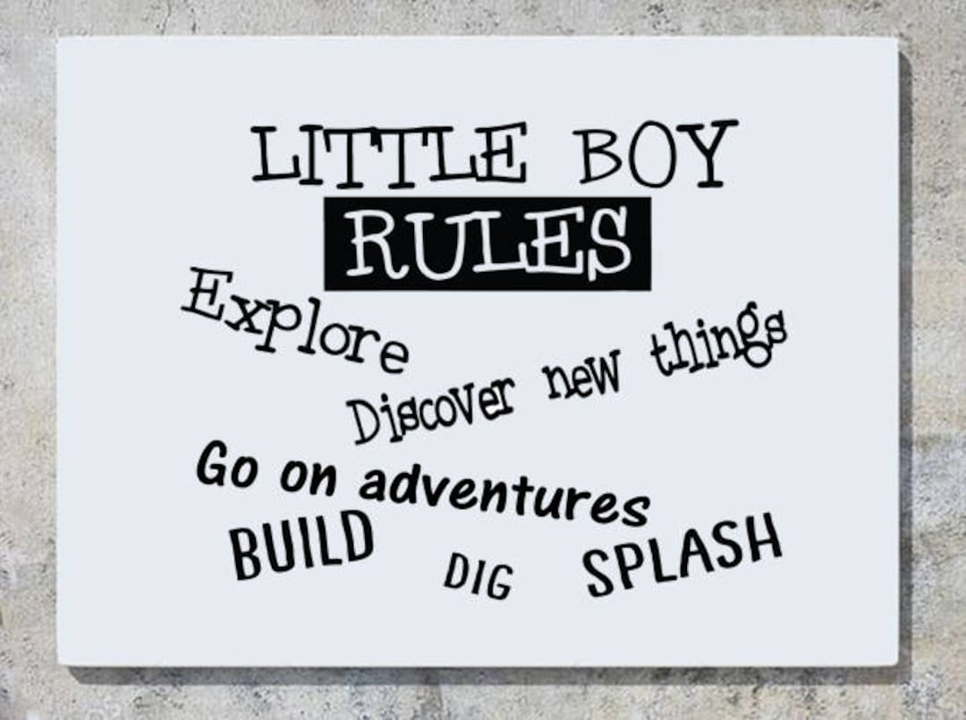 Little Boy Rules Explore Discover Adventures Build Dig - Children's ...