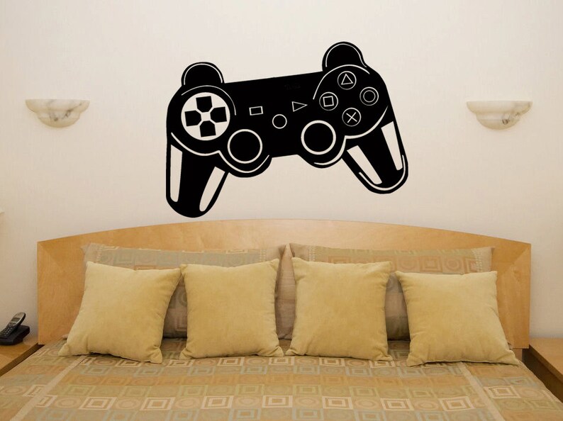 PS Controller Gamepad Bedroom Wall Art Sticker Picture Decal | Etsy