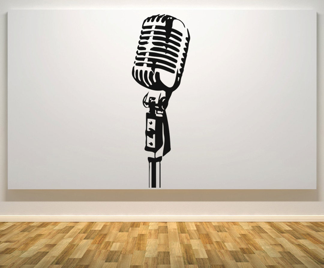 Microphone Music Kitchen Bedroom Wall Art Sticker Picture Decal - Etsy