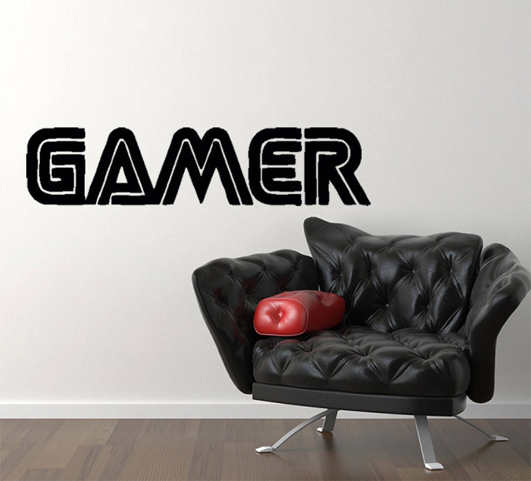 Gamer Logo Motto Tag Games Room PS Games Nursery Room Bedroom Living ...